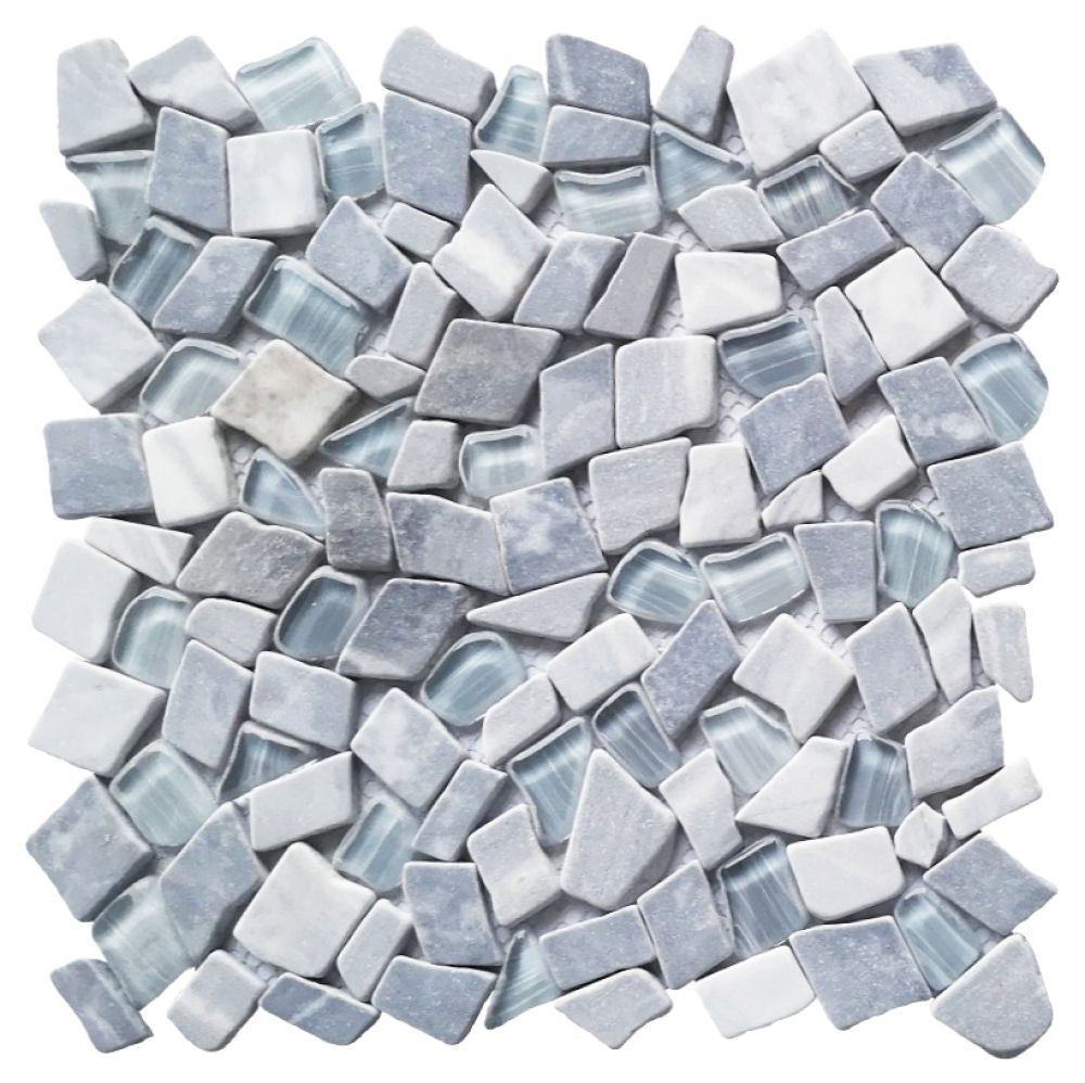 Elysium Tiles Pebble Blue 12" x 12" Mosaic Tile – GVG Stone | Tiles ...